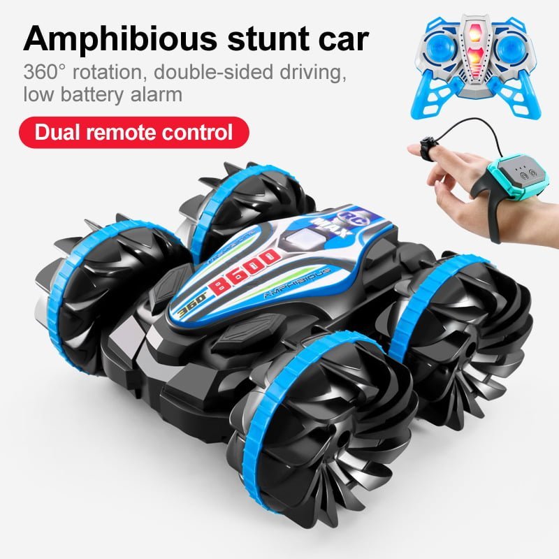 RC Car Amphibious Remote Control Stunt Flip Driving Vehicle Toy ...